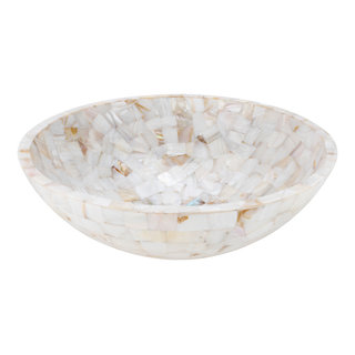 Mother of Pearl Seashell Vessel Sink White and Gold Rectangular Cube ...
