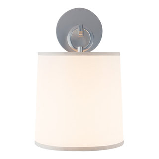French Cuff Sconce in Bronze with Silk Shade - Transitional - Wall ...
