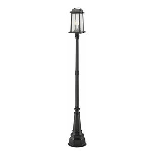 2 Light Outdoor Post Mount Lantern in Period Inspired Style - 14.25 ...