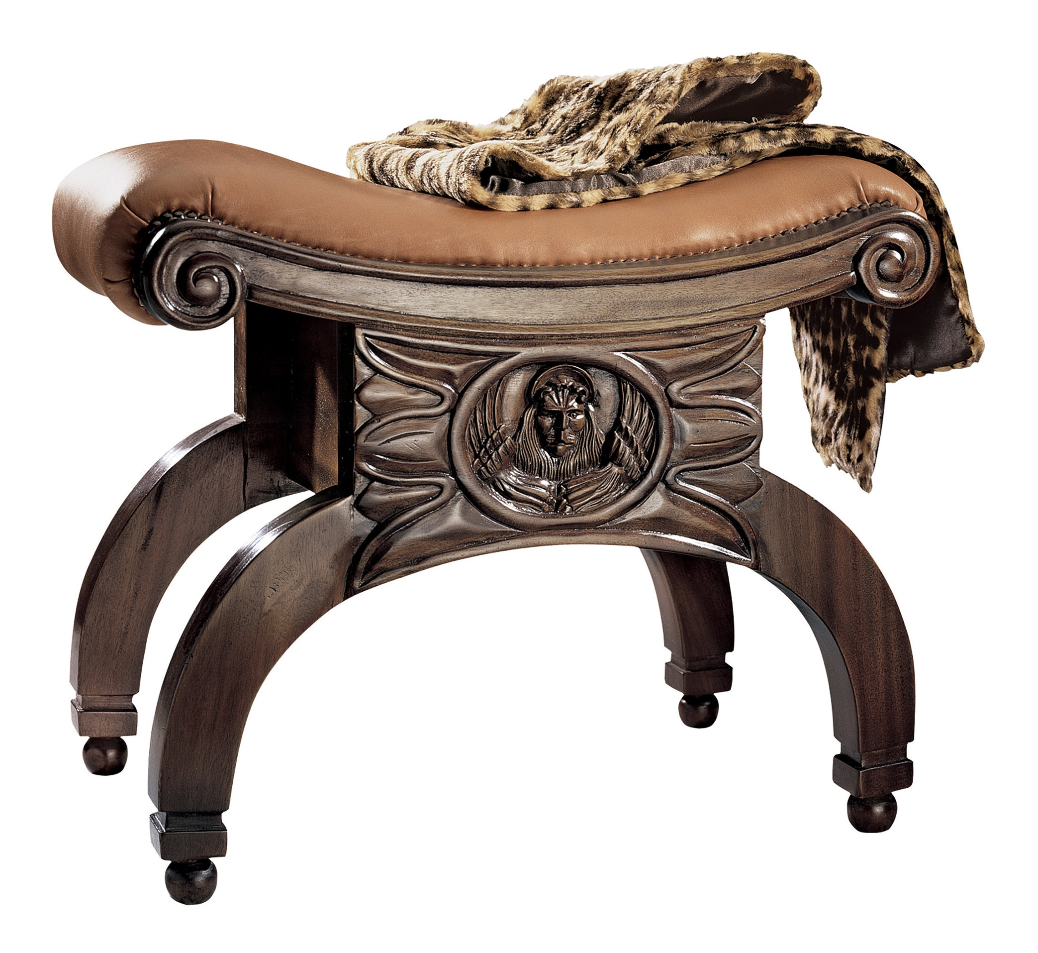 Venetian Leather Taboret - Traditional - Vanity Stools And Benches - by ...