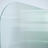 34 in. x 78 in. Frameless Shower Door, Single Fixed Panel Fluted Radius ...