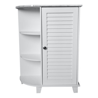 Decatur Floor Bathroom Cabinet, 12.25" W X 7.25" D X 27.375" H - Beach ...