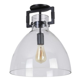 Liberty 1 Light Semi-Flush Mount, Matte Black - Transitional - Flush ...