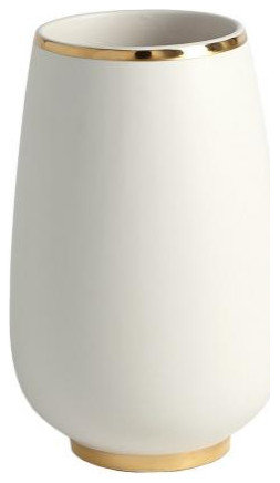 Gold Rim Bulb Small White Vase - Contemporary - Vases - by Lighting ...