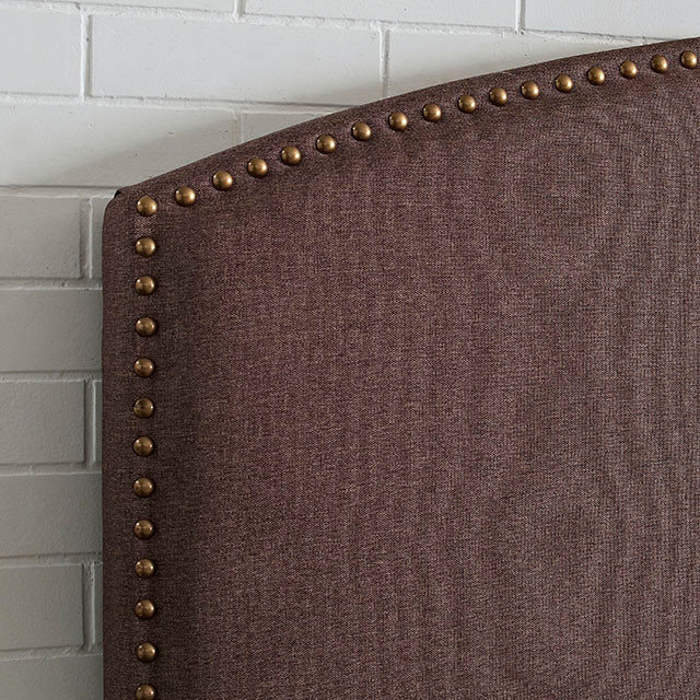 Cassie Curved Upholstered King/Cal King Headboard, Bourbon Linen ...