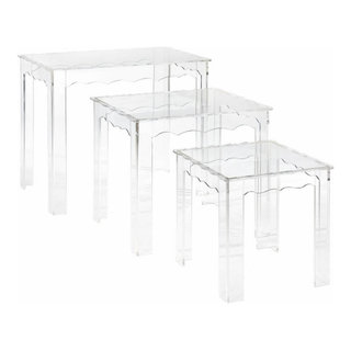 Set of 3 Modern Luxe Clear Acrylic Nesting Tables Made of Plastic 4 ...