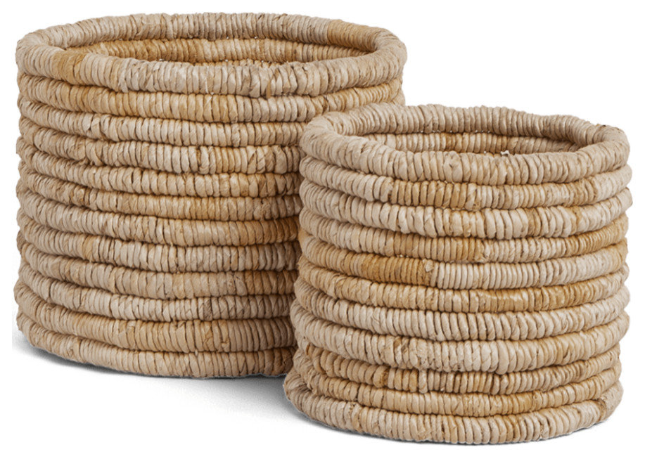 Round Woven Abaca Basket Set, 2 M, dBodhi Caterpillar Ambang - Tropical ...