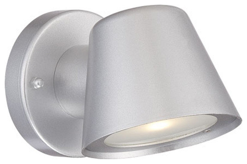 Brushed Silver LED Short Cone Wall Light - Transitional - Outdoor Wall ...