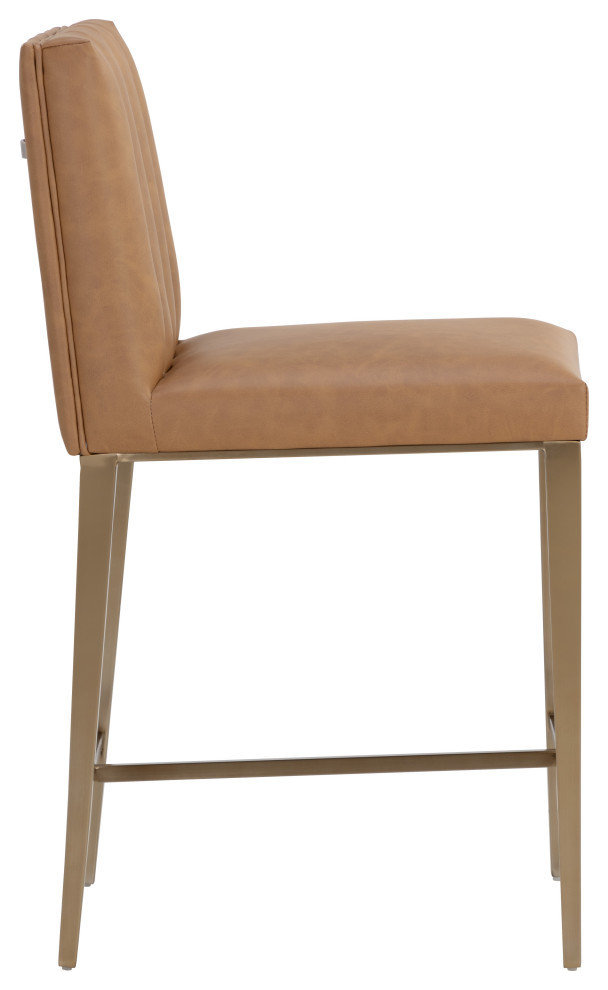 Wilbur Counter Stool, Milliken Cognac, Counter Height - Contemporary ...