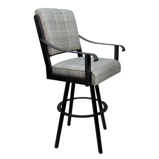 Swivel Metal Bar Stool - Memphis on Warren Base, 26" - Transitional ...