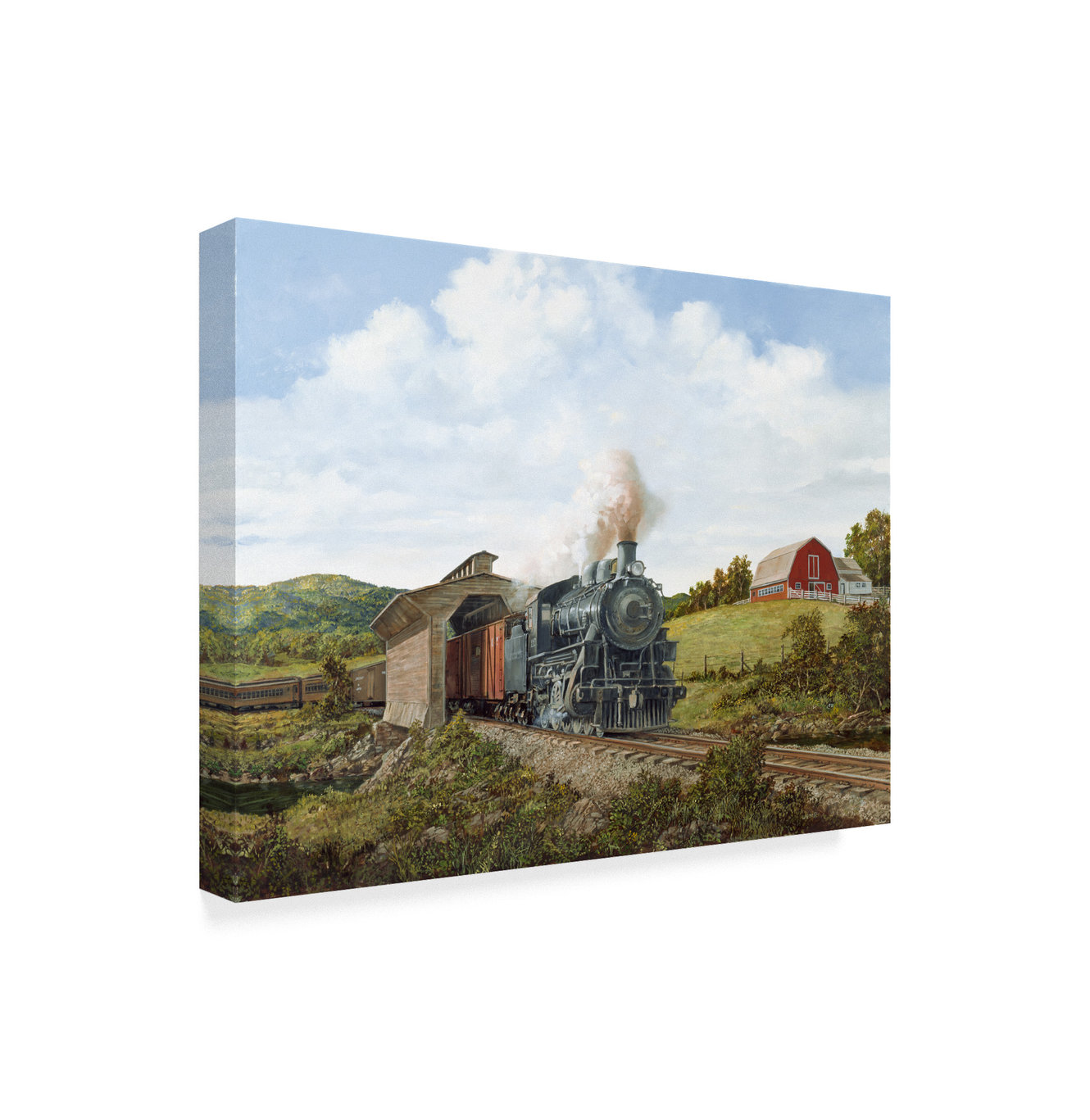 Jack Wemp 'Locomotive 2' Canvas Art, 47"x35" - Farmhouse - Prints And ...