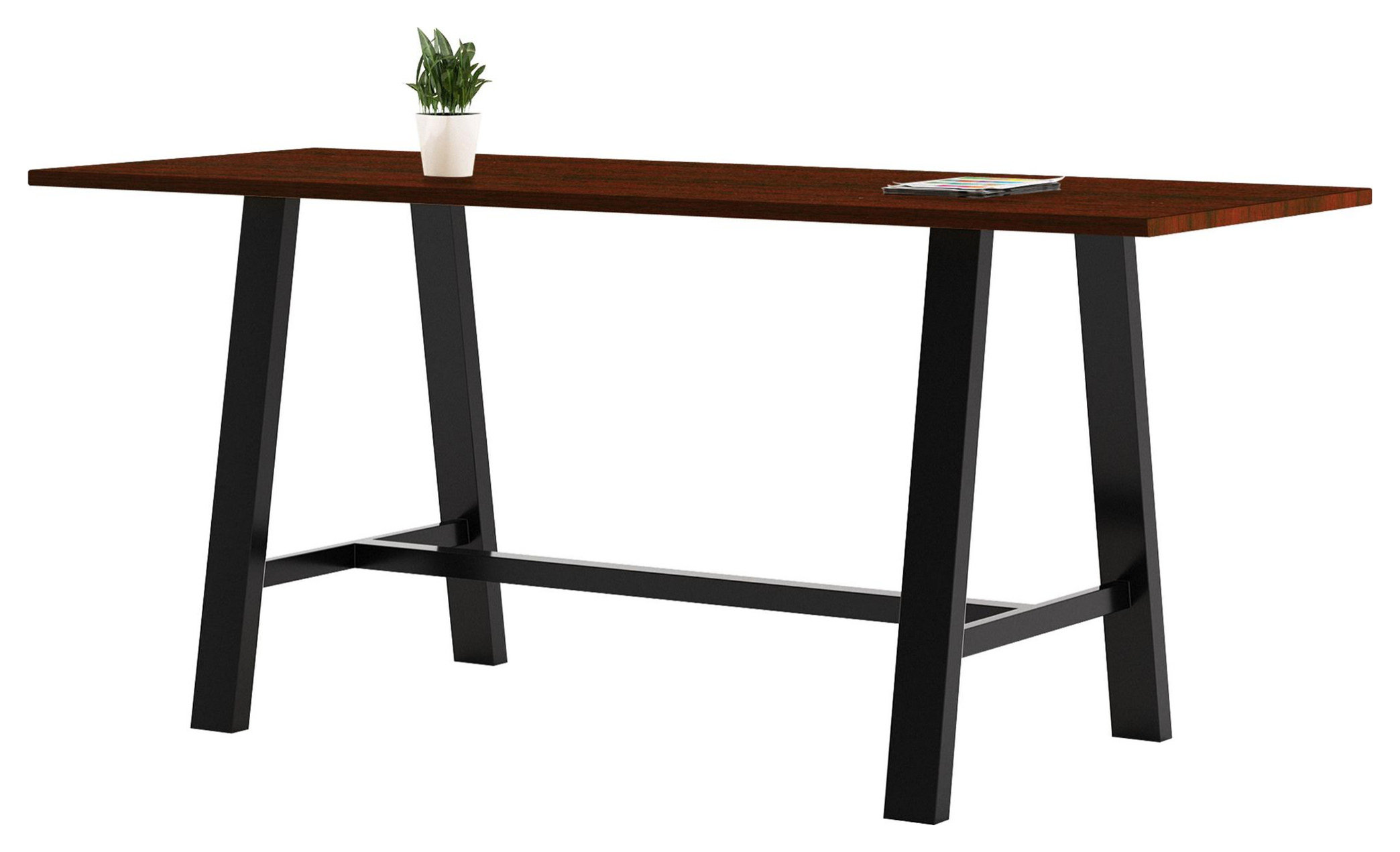 KFI Midtown 3 x 7 FT Conference Table - Mahogany - Bistro Height ...