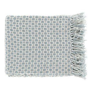 Surya Trestle Light Blue Throw 50"W X 60"L - Contemporary - Throws - by ...