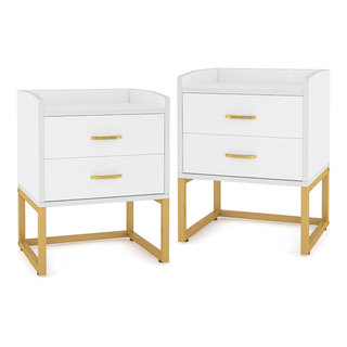 Modern 2-Drawer Nightstand for Bedrooms Set of 2 - Transitional ...