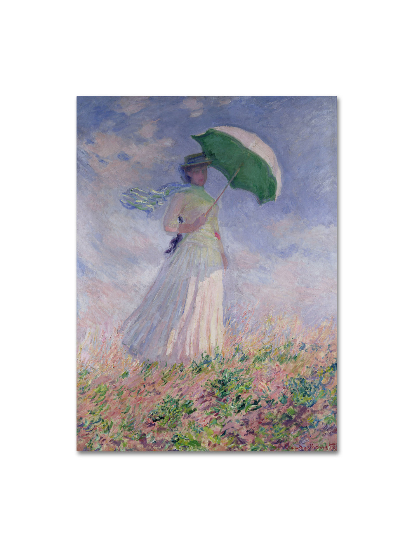 'Woman With a Parasol' Canvas Art by Claude Monet, 30" x 47 ...