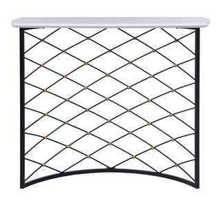 Dann Foley Console Table, Black and White Marble - Transitional ...