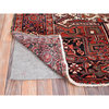Rosewood Red Wool Hand Knotted Antique Zoroastrian Heris Rug 8' x 12'2 ...