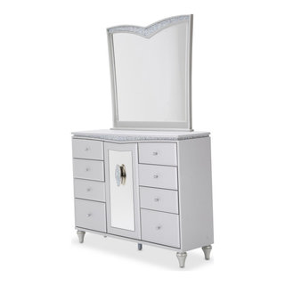 Melrose Plaza Dresser With Mirror, Dove - Traditional - Dressers - by ...