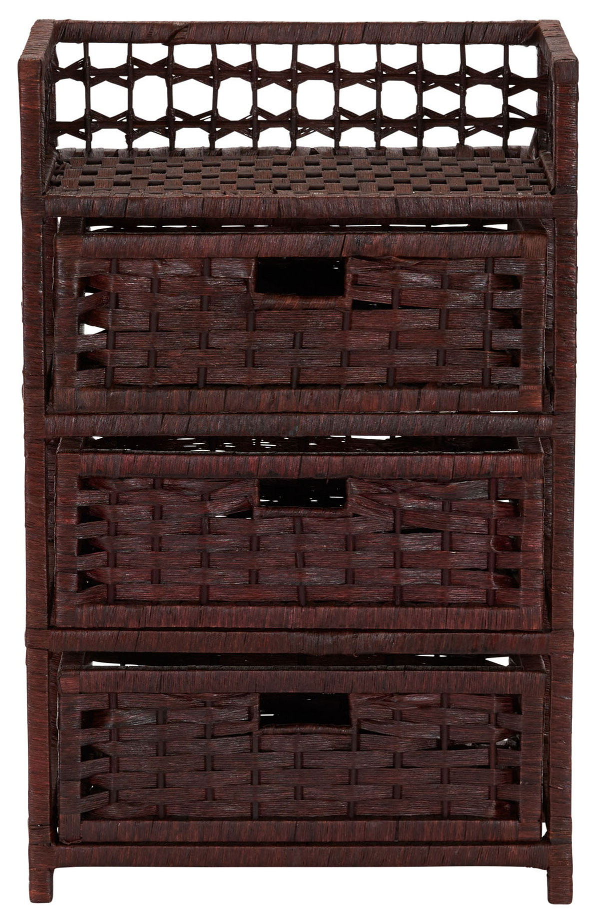Woven 3 Drawer Chest With Cutout Handles - Beach Style - Accent Chests ...