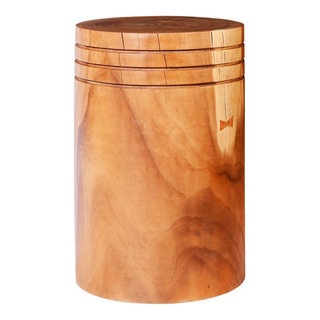 Chamcha Wood Pedestal, Round - Rustic - Decorative Objects And ...