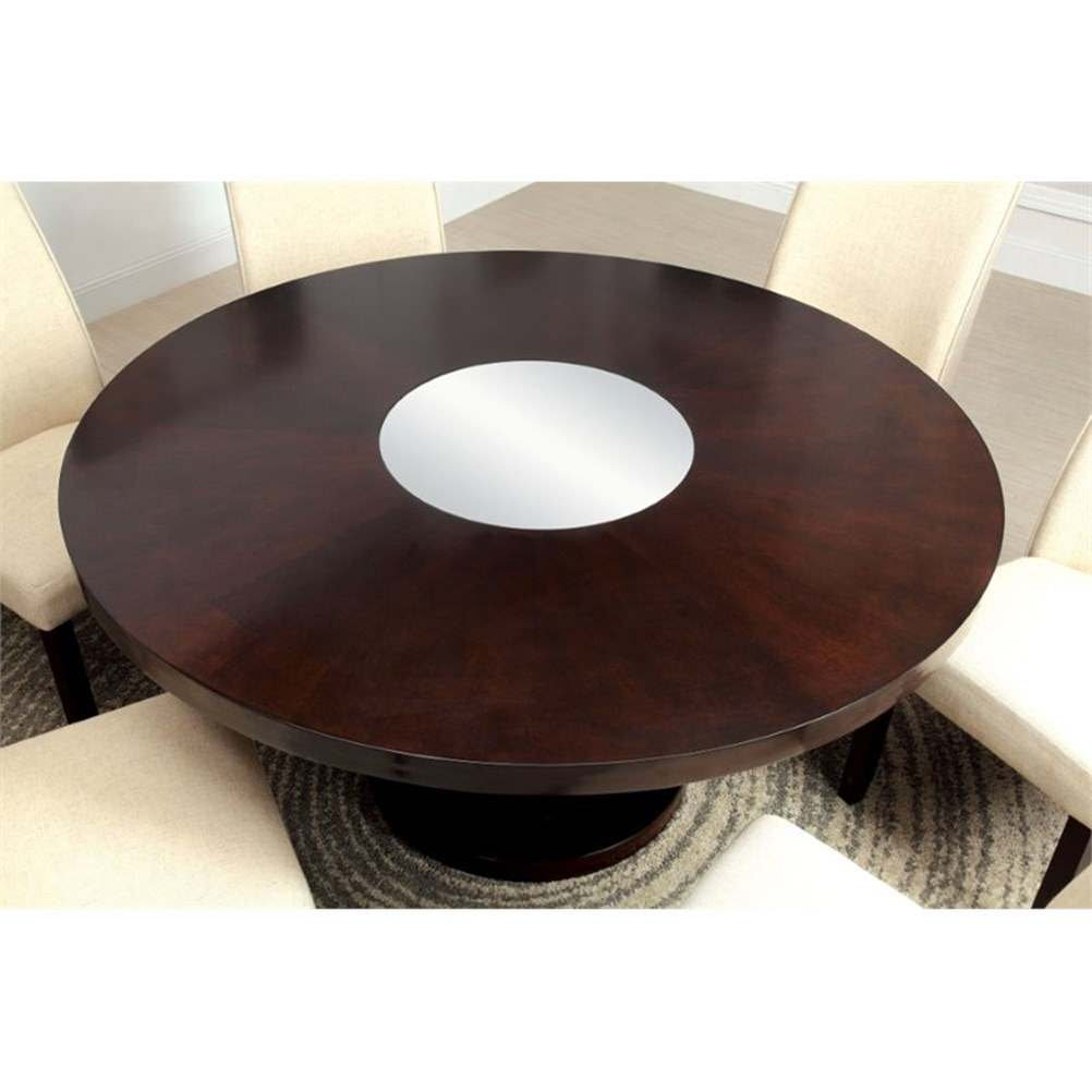 Bowery Hill Contemporary Wood Chocolate Finish Round Dining Table ...