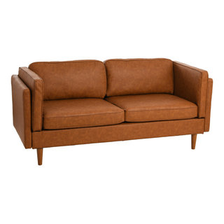 Atley Modern Upholstered High Sided Sofa With Solid Wood Legs ...