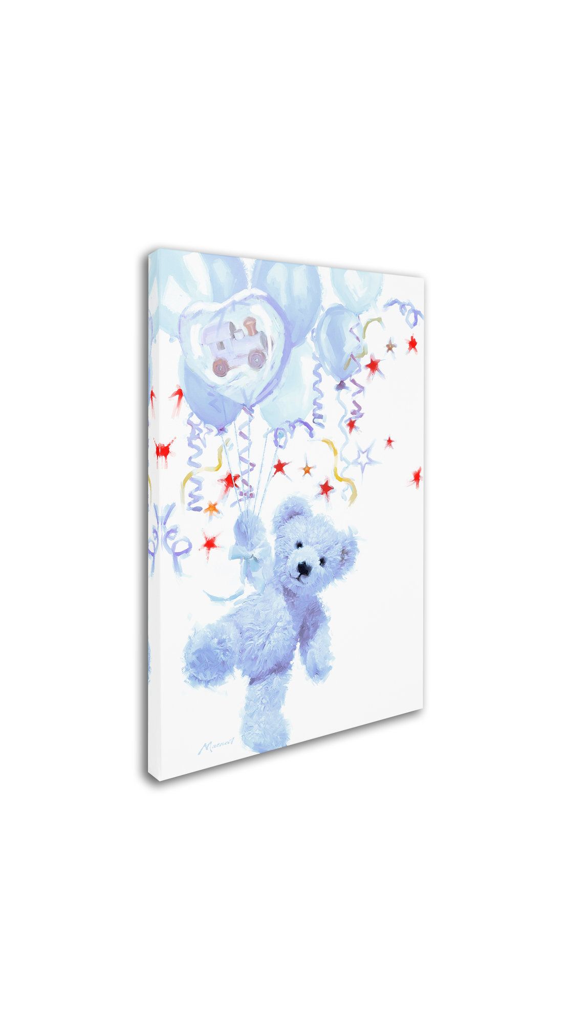 The Macneil Studio 'Blue Teddy' Canvas Art, 12"x 19" - Contemporary ...