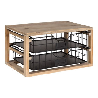 Kate and Laurel Tanner Wood and Metal Desktop Drawers Letter Tray ...