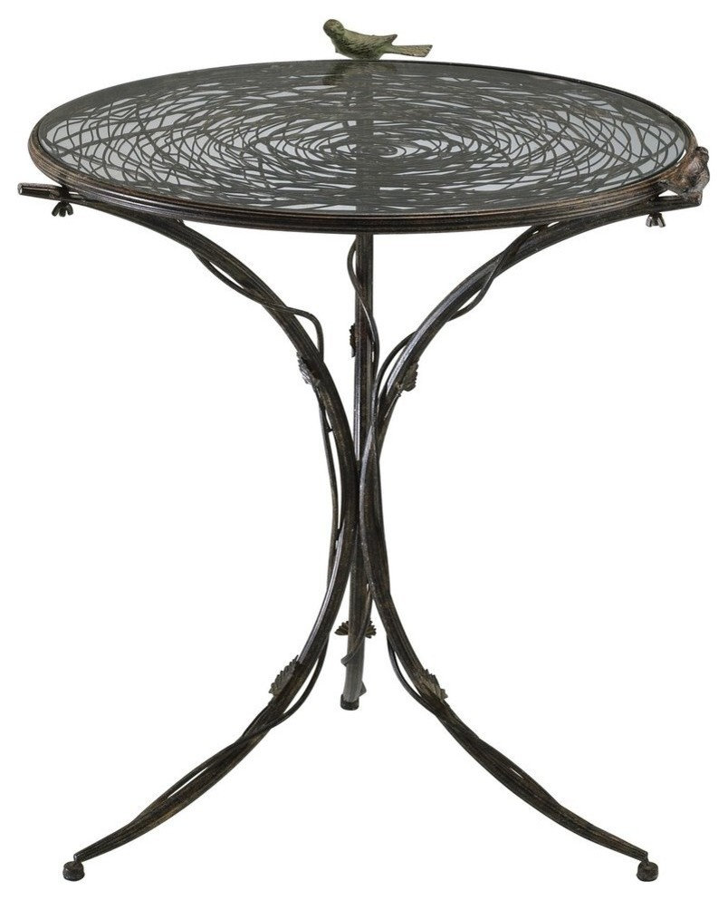 Muted Rust 31.5in. Bird Bistro Table - Rustic - Indoor Pub And Bistro ...