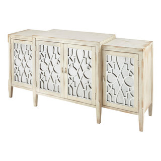 Madison Park Folio Antique White Wood Farmhouse Storage Buffet ...