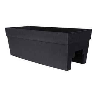 DCN Plastic Self-Watering Harmony Rail Planter, Black, 27 ...