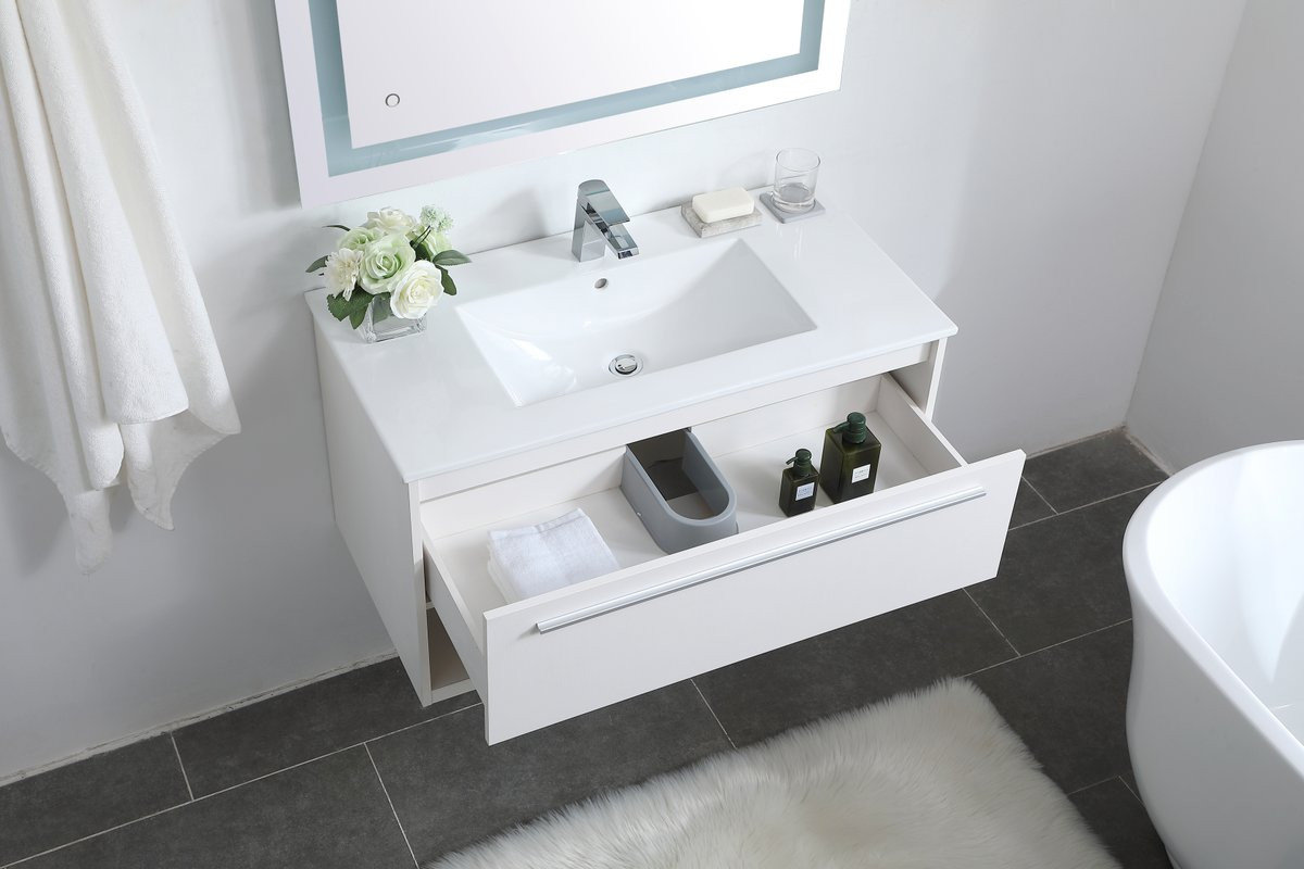 Single Bathroom Floating Vanity, 36 - Modern - Bathroom Vanities And ...