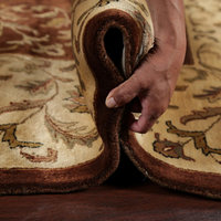 Indian French Toile Carpet Bordered Oriental Hand-Tufted Area Rug ...