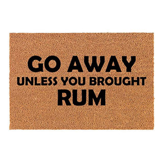 Coir Doormat Go Away Unless You Brought Rum Funny (24" x 16" Small ...