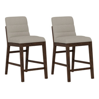 Jerro Rich Brown Upholstered Gathering Stool, Set of 2 - Transitional ...