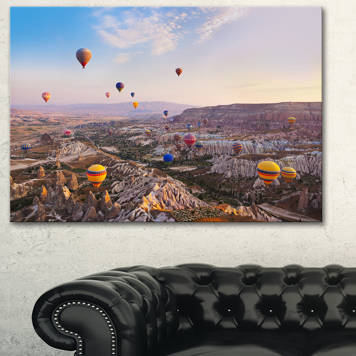 "Hot Air Balloon Flying" Photography Glossy Metal Wall Art, 28"x12 ...