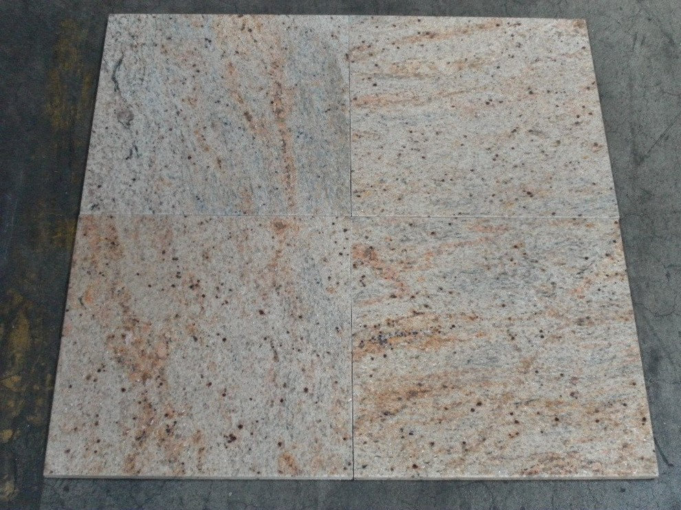 Kashmir Gold Light Granite Tiles, Polished Finish, 12"x12", Set of 80 ...