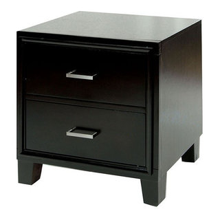 Benzara BM168973 2 Drawer Night Stand, Espresso Brown - Transitional ...