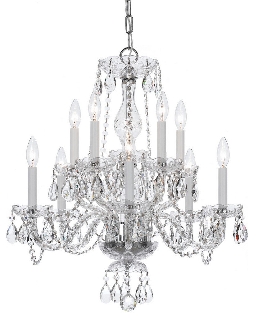Traditional Crystal 10-Light 25" Traditional Chandelier in Polished ...