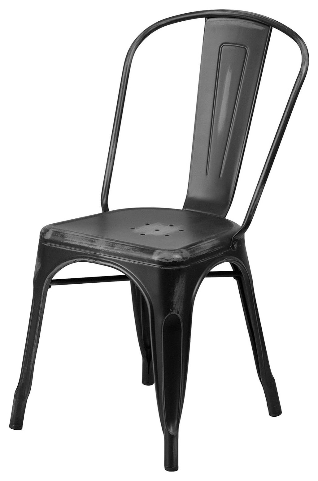 Set of 4 Stackable Indoor-Outdoor Chairs with Ergonomic Metal Frame ...