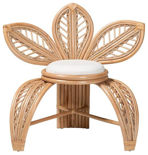 bali & pari Gresham Modern Bohemian Natural Rattan Leaf Accent Chair ...