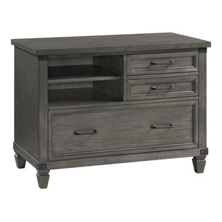Foundry 42" Wide Lateral File Cabinet, Brushed Pewter - Traditional ...