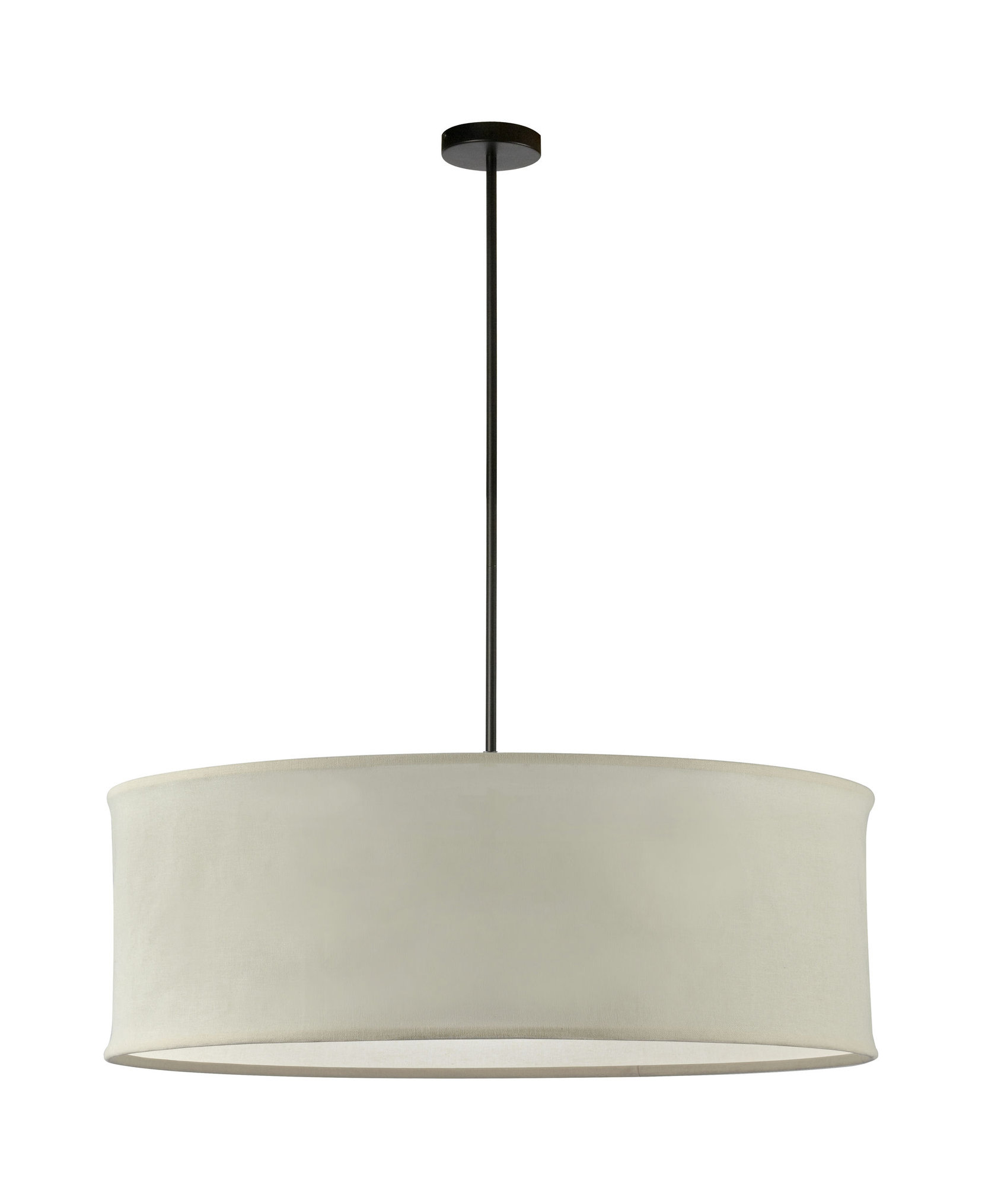 Philis 4 Light Incandescent Pendant, Matte Black w/ Beige Shade, PHL ...