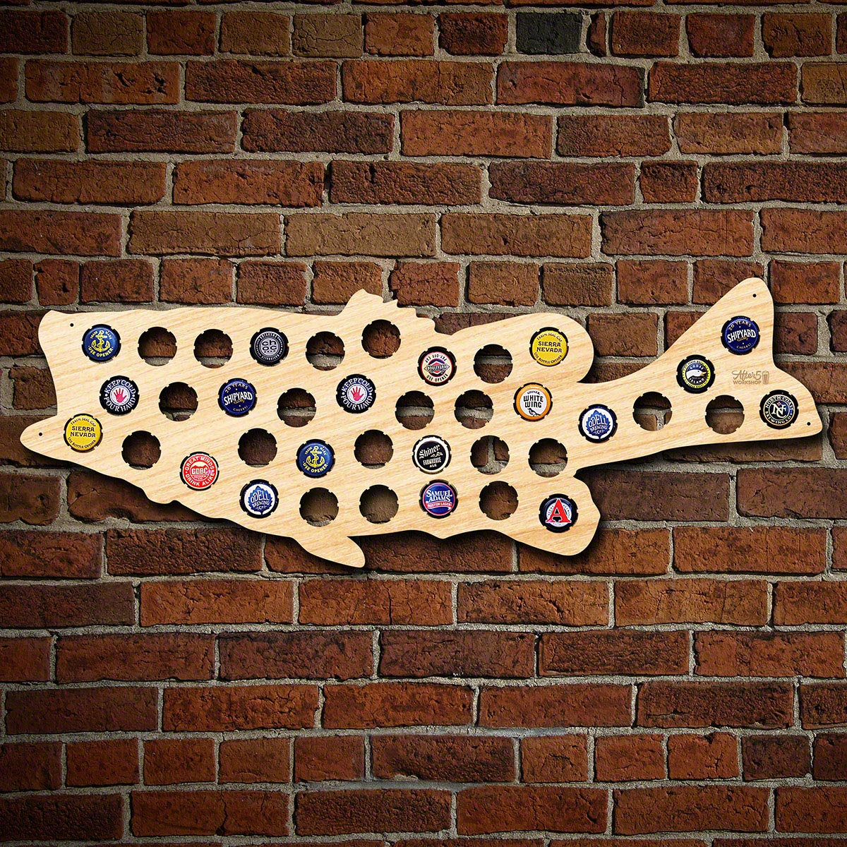 Large Mouth Bass Beer Cap Map - Beach Style - Wall Accents - by Home ...