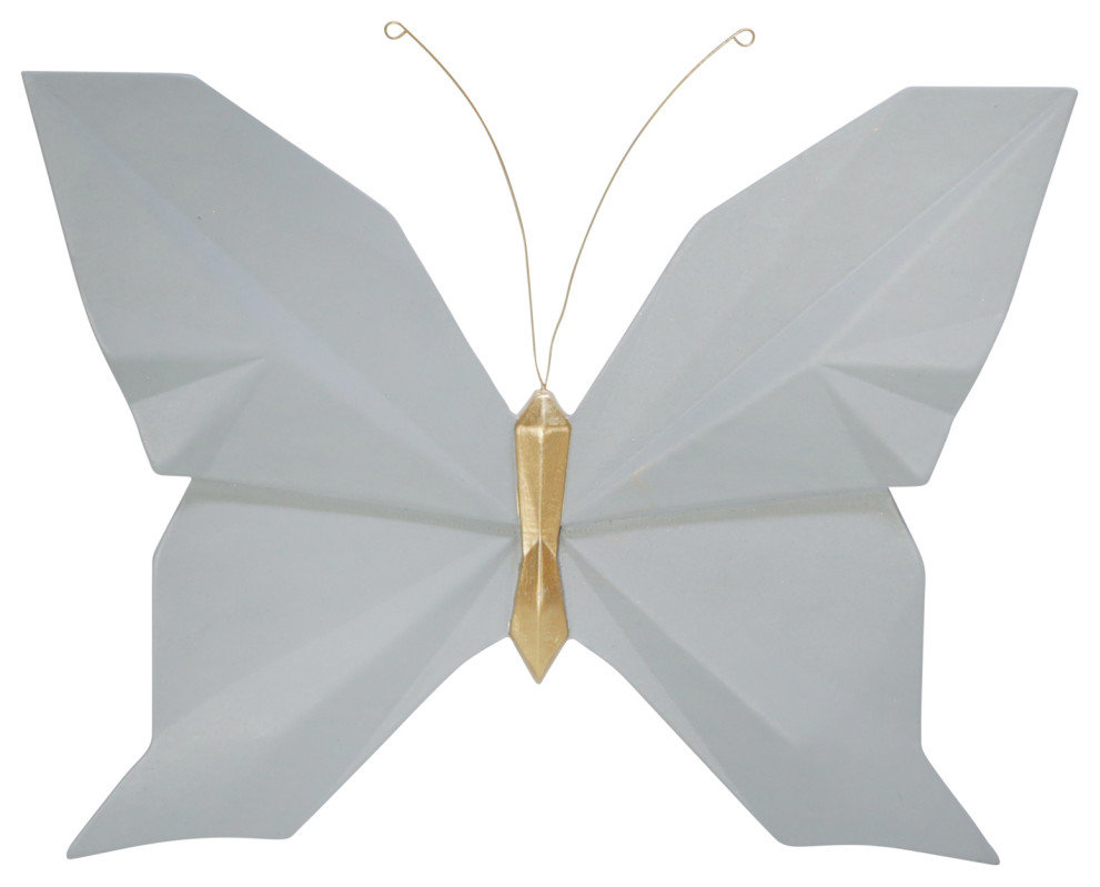 Resin 10" W Origami Butterfly Wall Decor, Slate - Contemporary - Wall ...