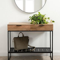 Modern Console Table, Lower Open Shelf & 2 Spacious Drawers ...