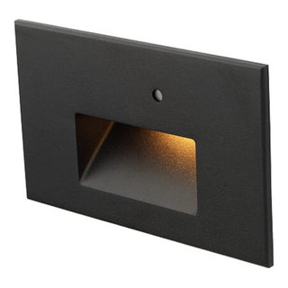 WAC Step Light With Photocell 3000K Wall Sconce in Black on Aluminum, 3 ...