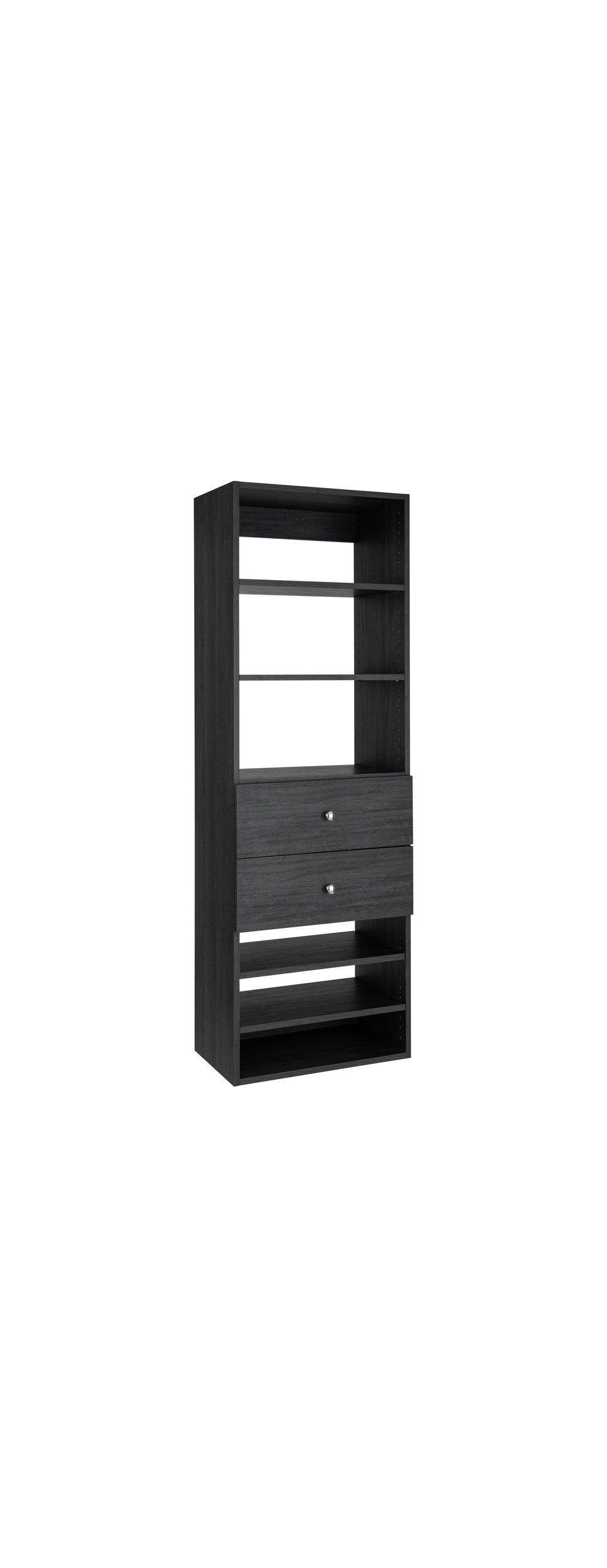 Modular Closets Shelf Tower With 2 Drawers Closet Organizer Unit 19.5 ...