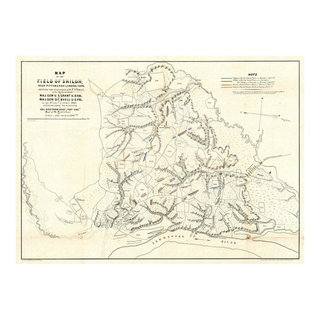 "Civil War Map of Field of Shiloh, Pittsburgh Landing, 1862" Paper Art ...