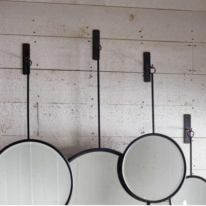 Elegant Set 5 Suspended Pendulum Round Wall Mirrors 10 - 24 in Collage ...